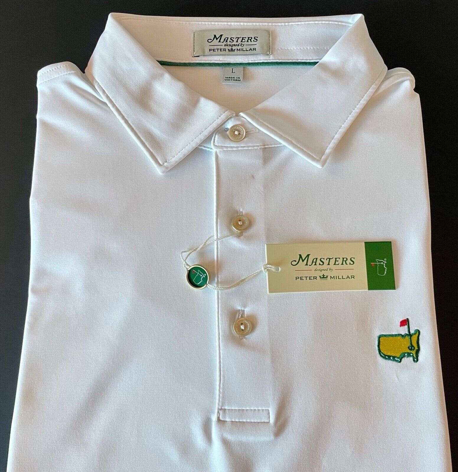 2025 Masters Peter Millar Men's Golf Polo Augusta National White Polo ...